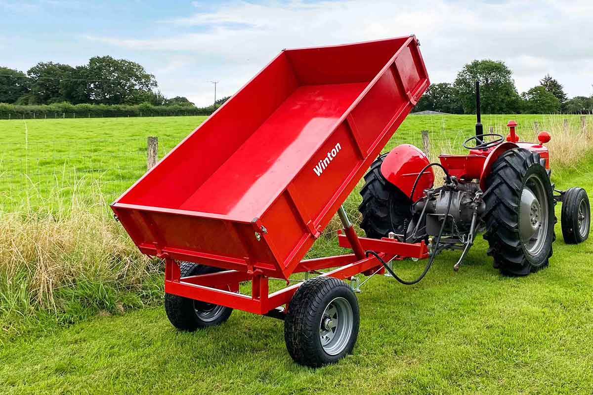 Winton 1.5tn Red Agricultural Tipping Trailer W-TL15R